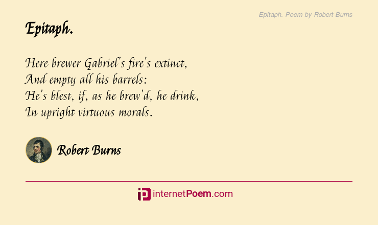 Epitaph. Poem by Robert Burns