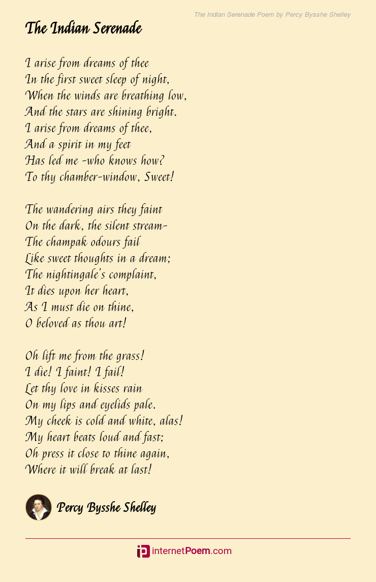 The Indian Serenade Poem by Percy Bysshe Shelley
