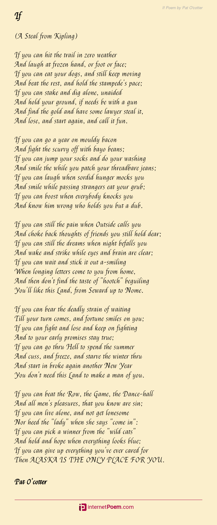 If Poem by Pat O'cotter