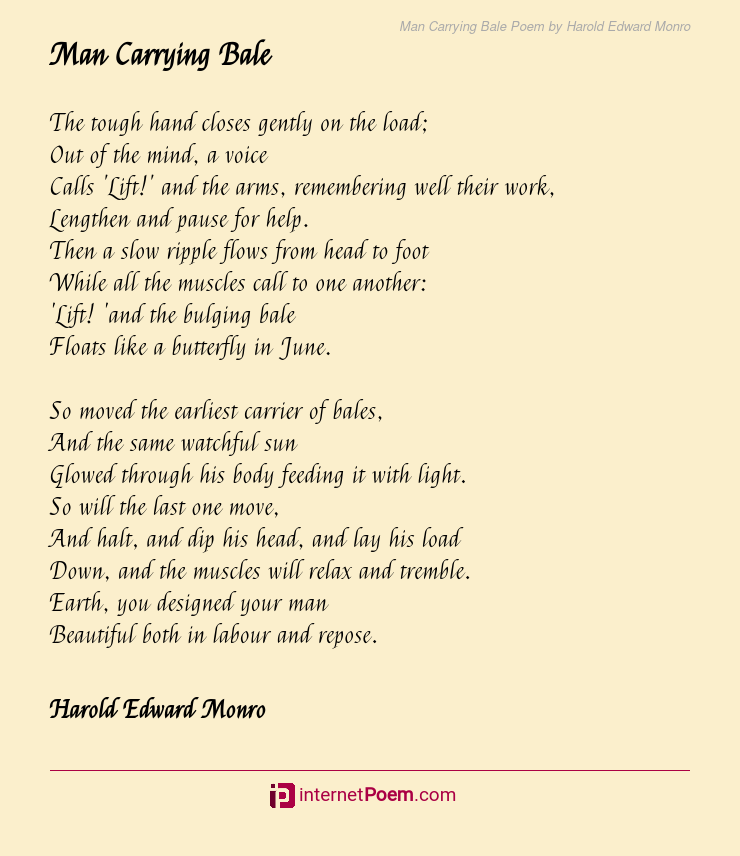 Man Carrying Bale Poem by Harold Edward Monro
