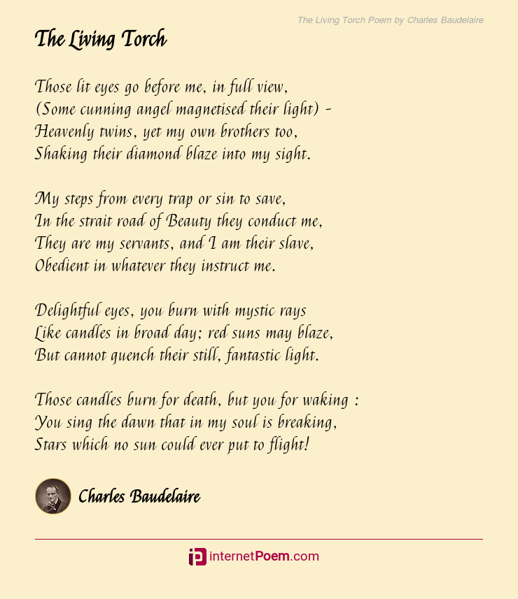 The Living Torch Poem by Charles Baudelaire