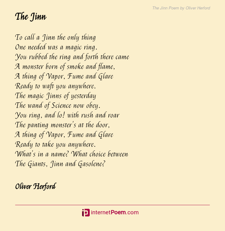 The Jinn Poem by Oliver Herford