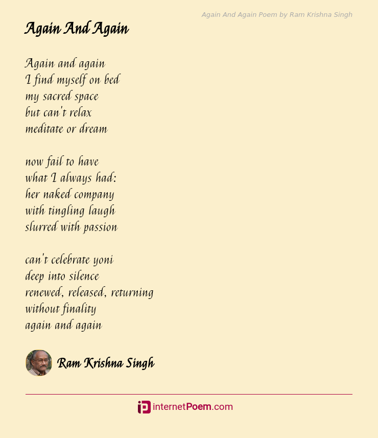 Again And Again Poem by Ram Krishna Singh