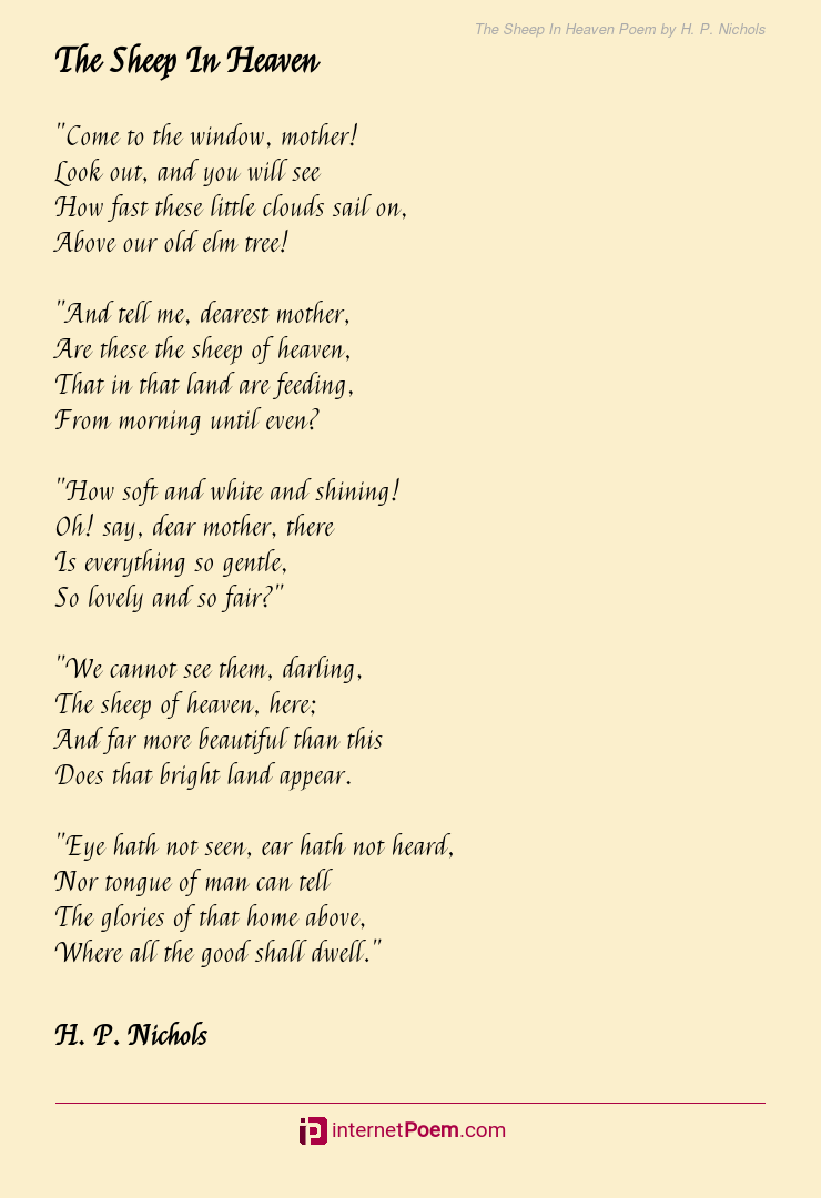The Sheep In Heaven Poem by H. P. Nichols