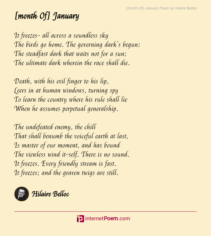 [month Of] January Poem by Hilaire Belloc