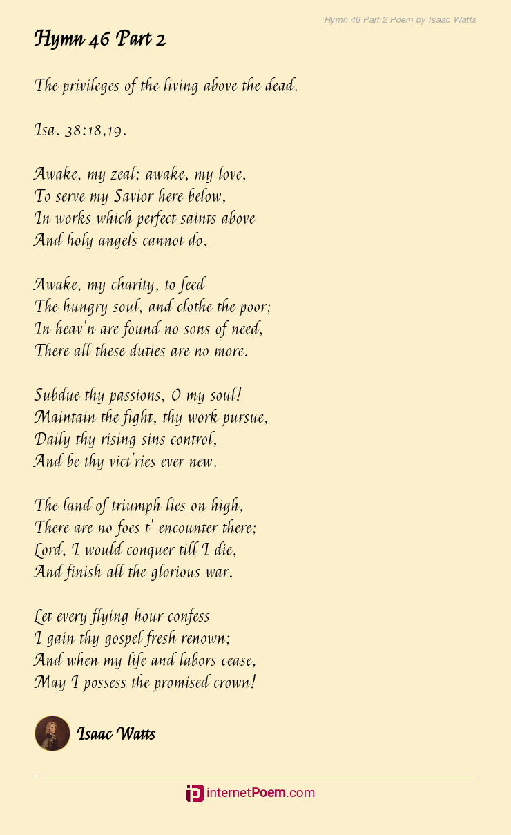 Hymn 46 Part 2 Poem by Isaac Watts