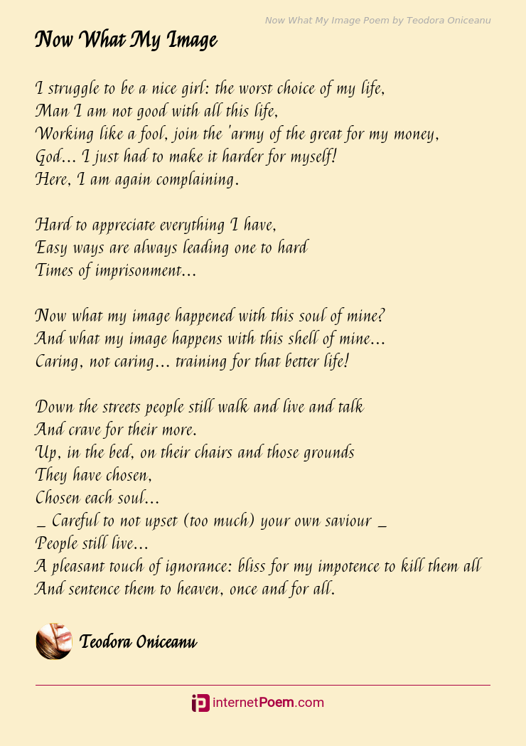 Now What My Image Poem by Theodora Oniceanu