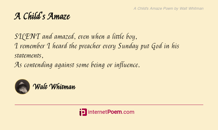 A Child's Amaze Poem by Walt Whitman