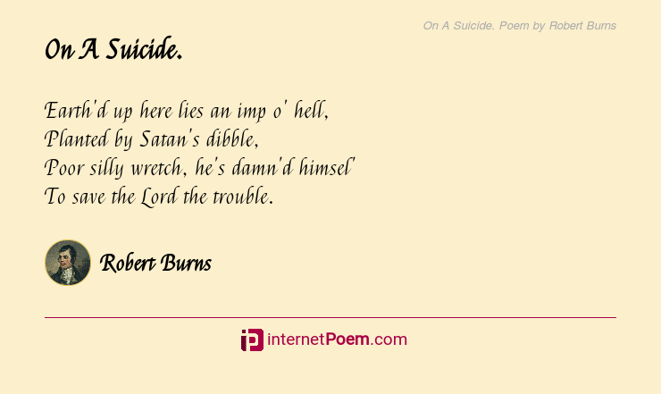 On A Suicide. Poem by Robert Burns