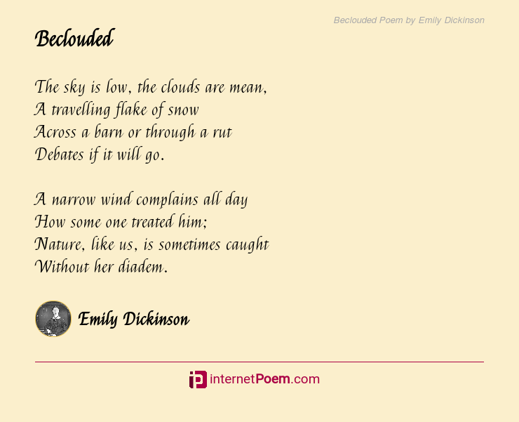 Beclouded Poem by Emily Dickinson