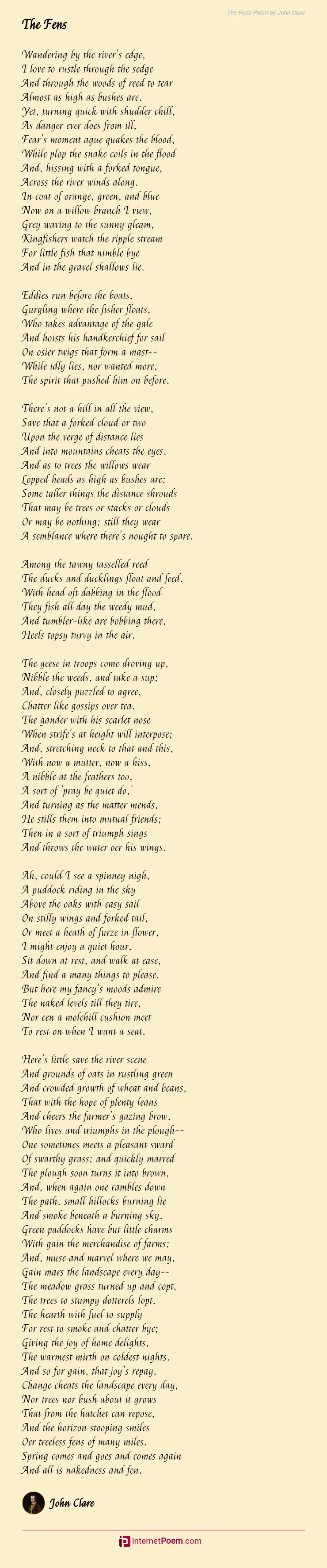The Fens Poem by John Clare