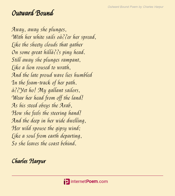 Outward Bound Poem by Charles Harpur