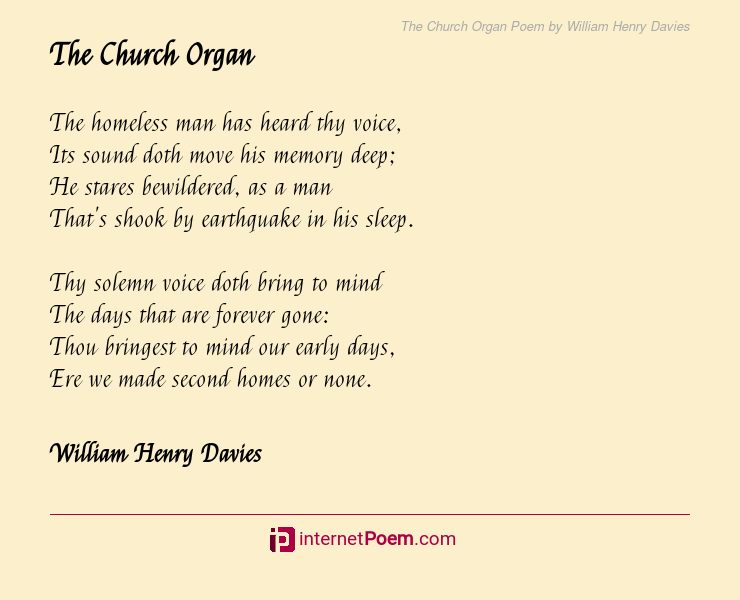 The Church Organ Poem by William Henry Davies