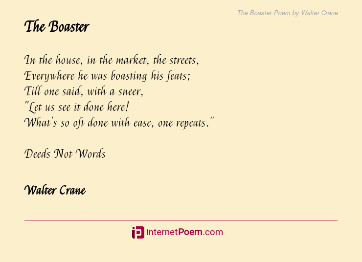 The Boaster Poem by Walter Crane