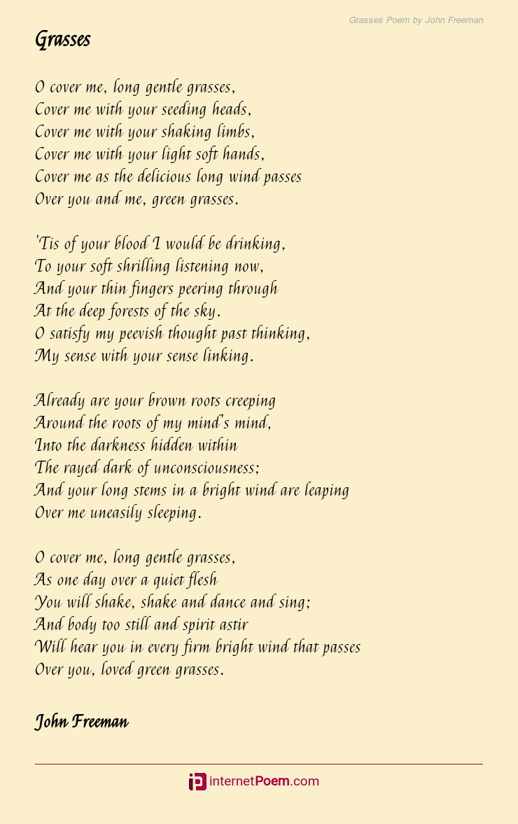 Grasses Poem by John Freeman