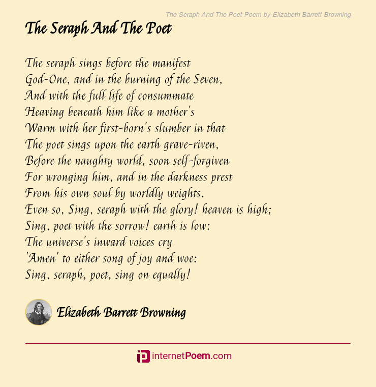 The Seraph And The Poet Poem by Elizabeth Barrett Browning