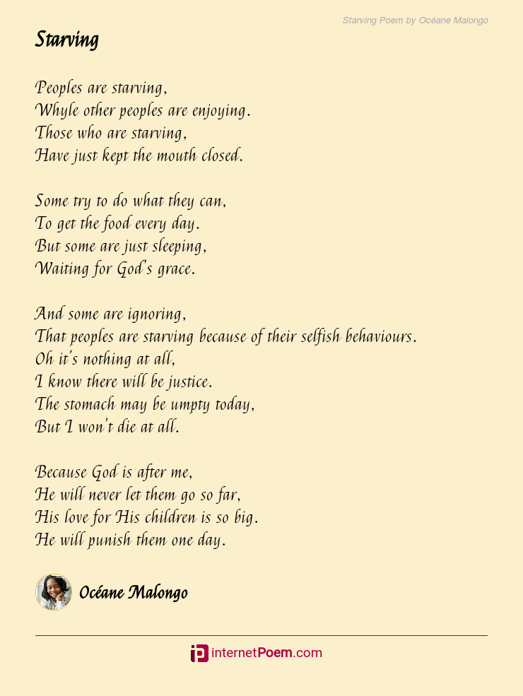 Starving Poem by Oceane Malongo