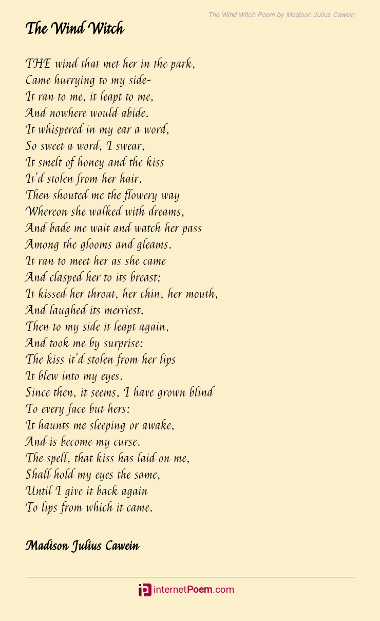 The Wind Witch Poem by Madison Julius Cawein