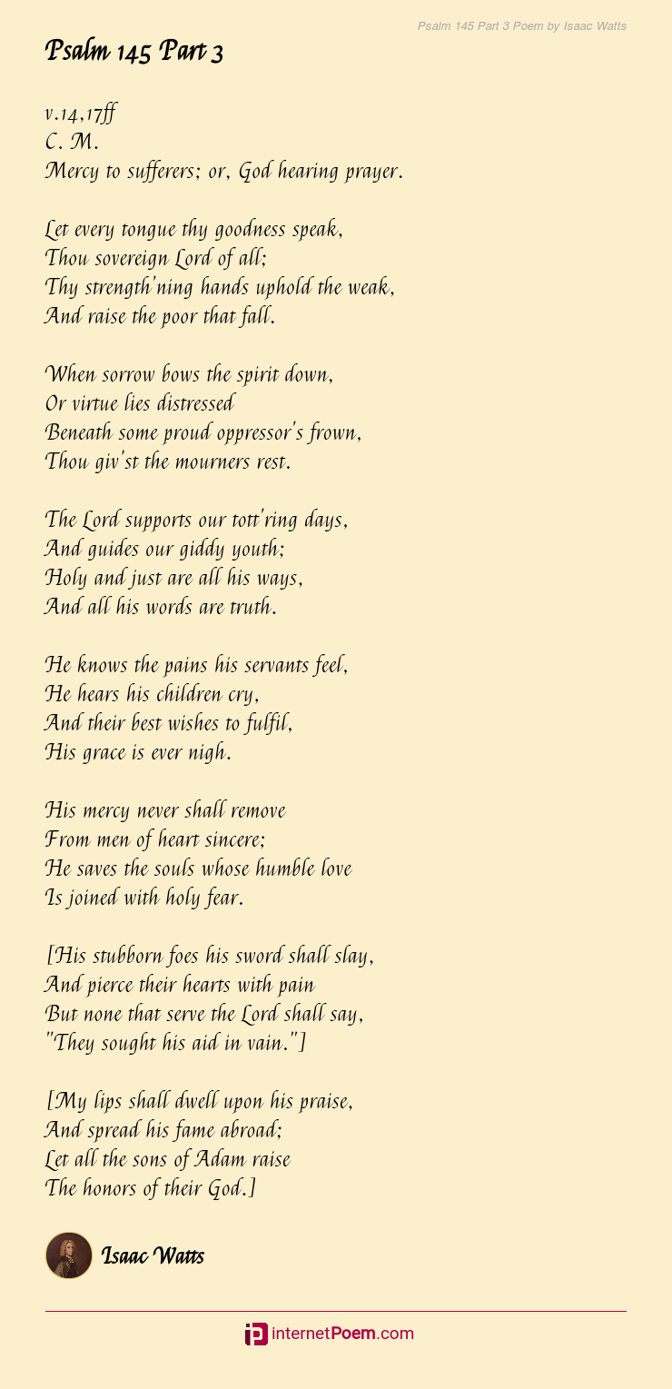 Psalm 145 Part 3 Poem by Isaac Watts