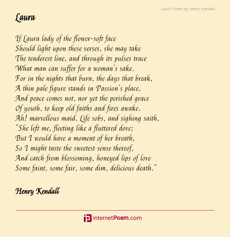 Laura Poem by Henry Kendall