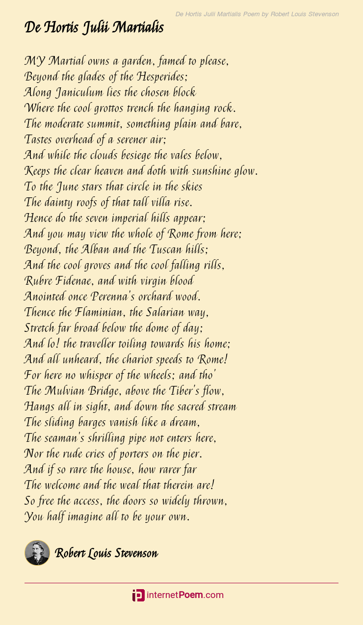De Hortis Julii Martialis Poem Rhyme Scheme