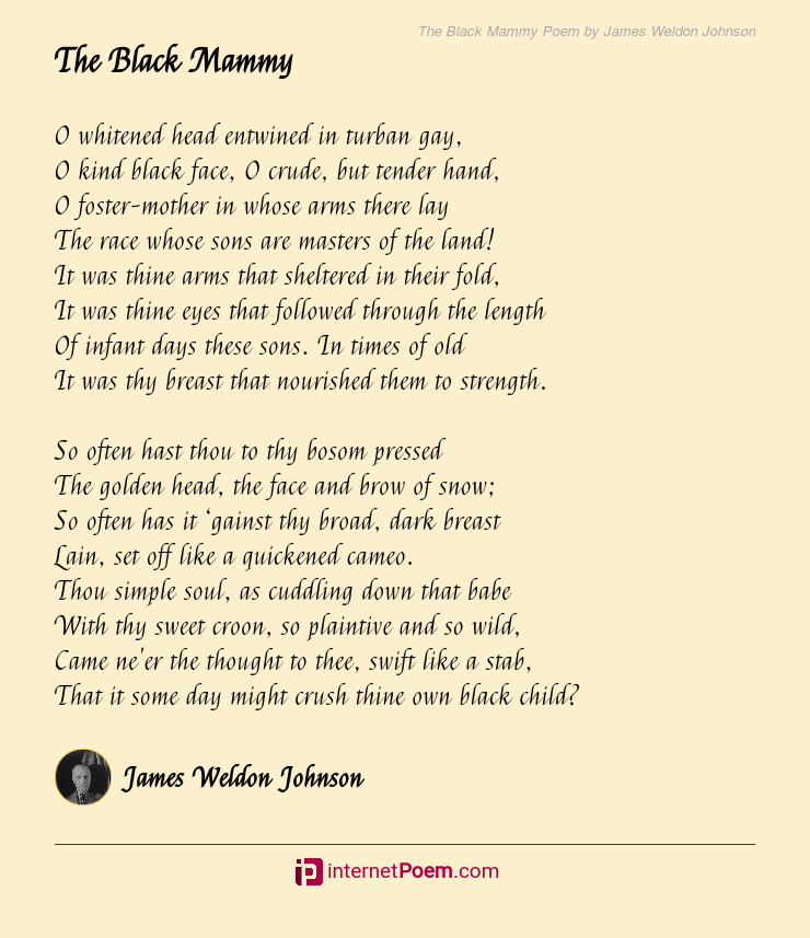 The Black Mammy Poem by James Weldon Johnson