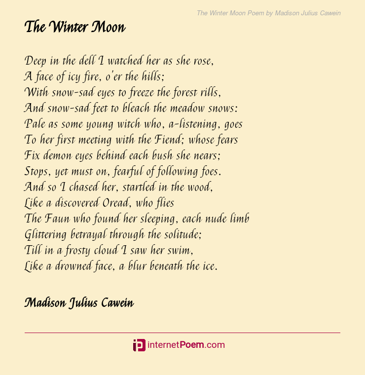 The Winter Moon Poem by Madison Julius Cawein