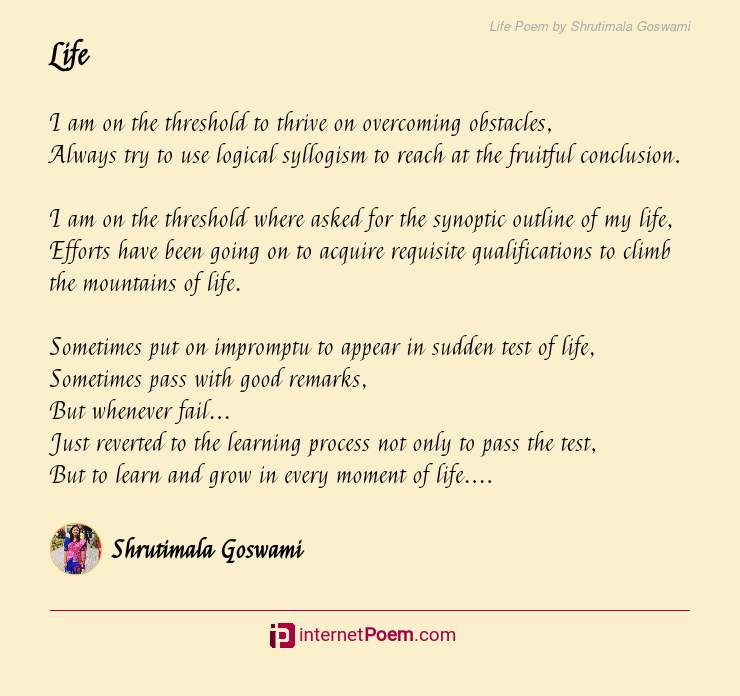 Life Poem by Shrutimala Goswami