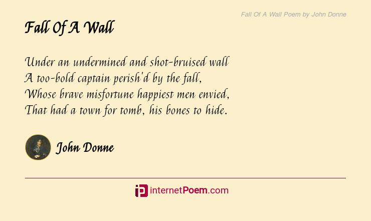 Fall Of A Wall Poem by John Donne