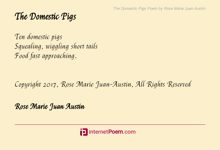 The Domestic Pigs Poem Rhyme Scheme