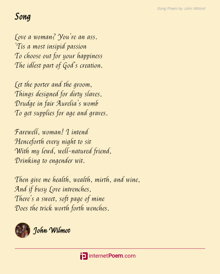 Song Poem by John Wilmot