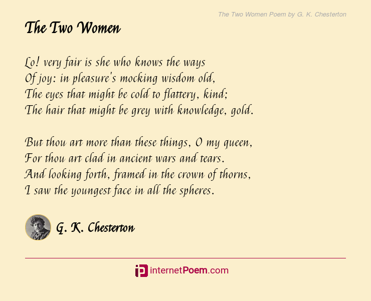 The Two Women Poem by G. K. Chesterton