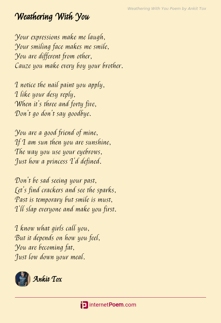 Weathering With You Poem by Ankit Tox