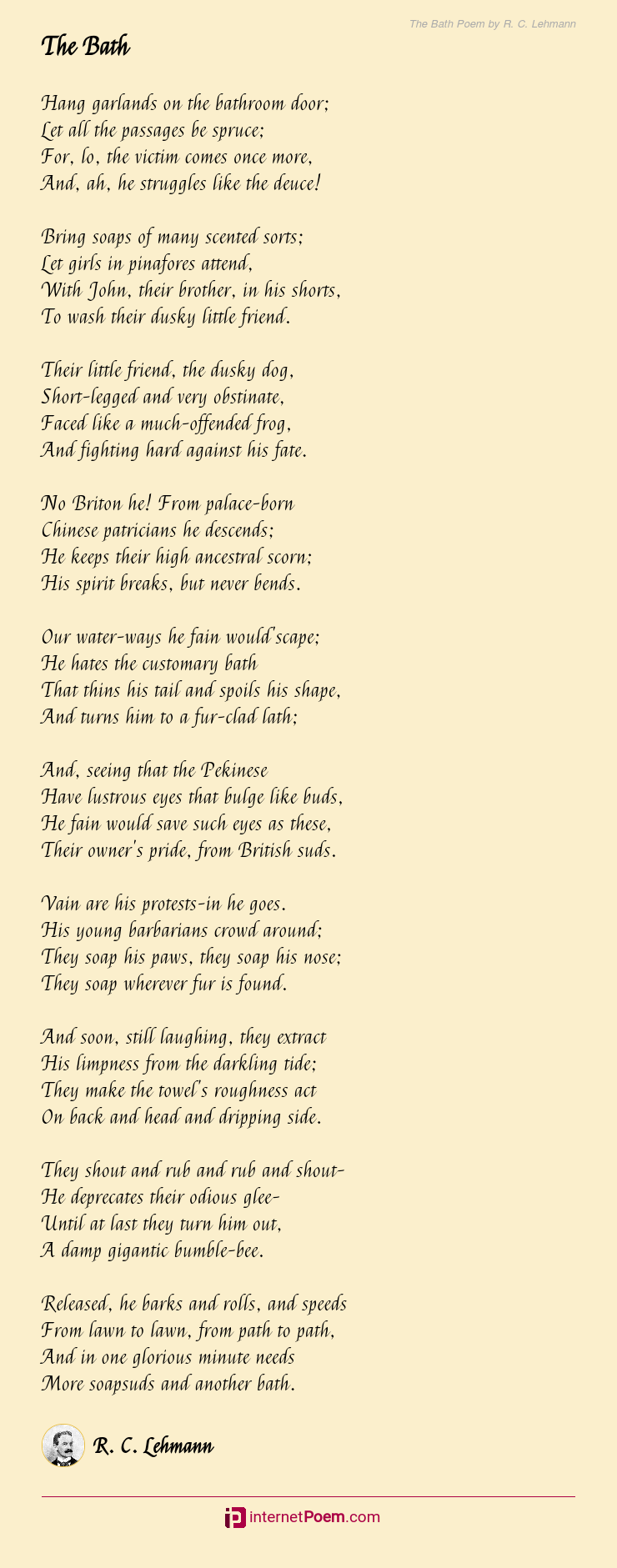 The Bath Poem by R. C. Lehmann