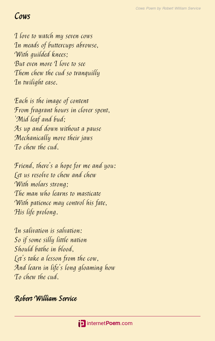 Cows Poem by Robert William Service