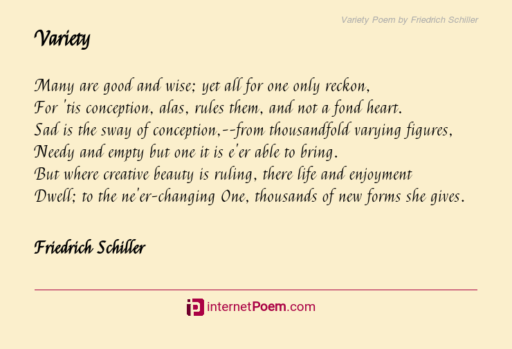 Variety Poem by Friedrich Schiller