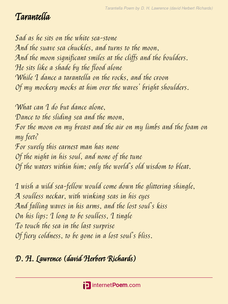 Tarantella Poem Rhyme Scheme