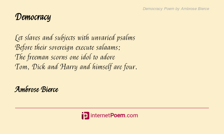 Democracy Poem by Ambrose Bierce