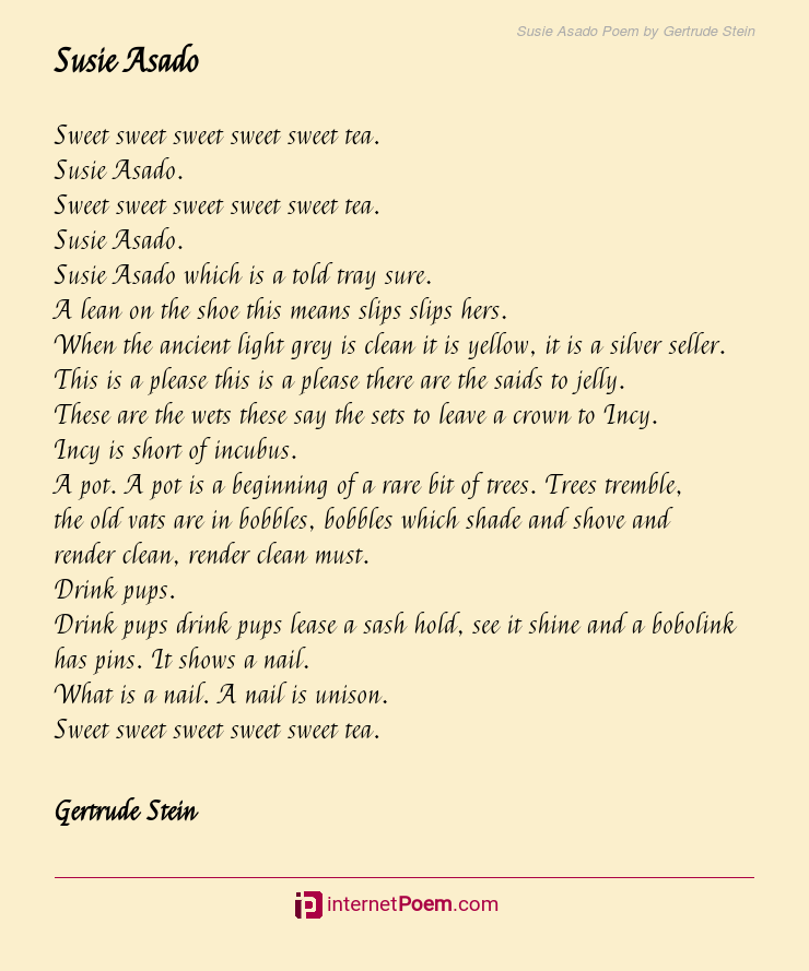 Susie Asado Poem Rhyme Scheme