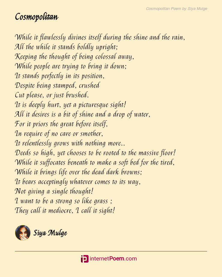 Cosmopolitan Poem by Siya Mulge