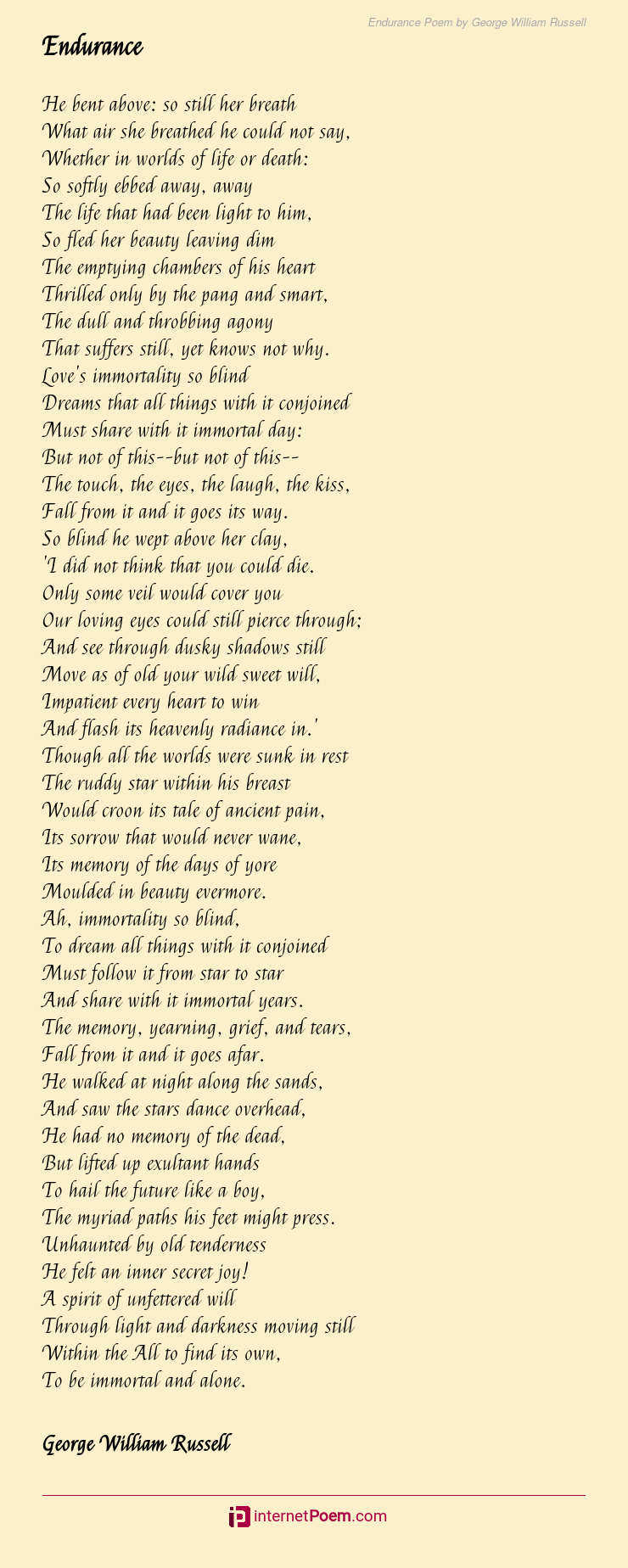Endurance Poem by George William Russell