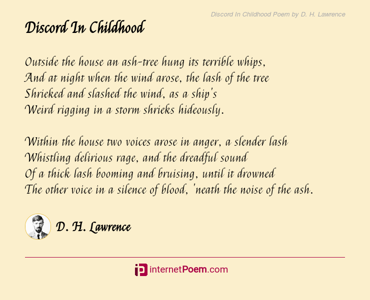 Discord In Childhood Poem by D. H. Lawrence
