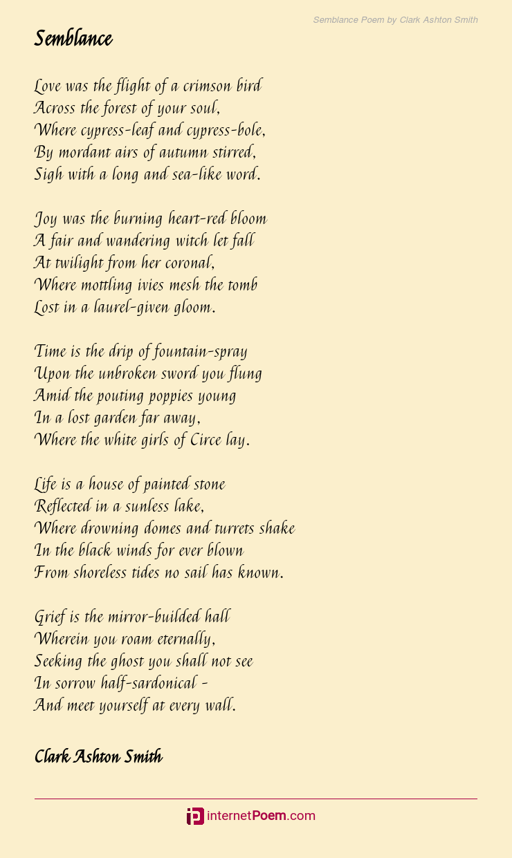 Semblance Poem by Clark Ashton Smith