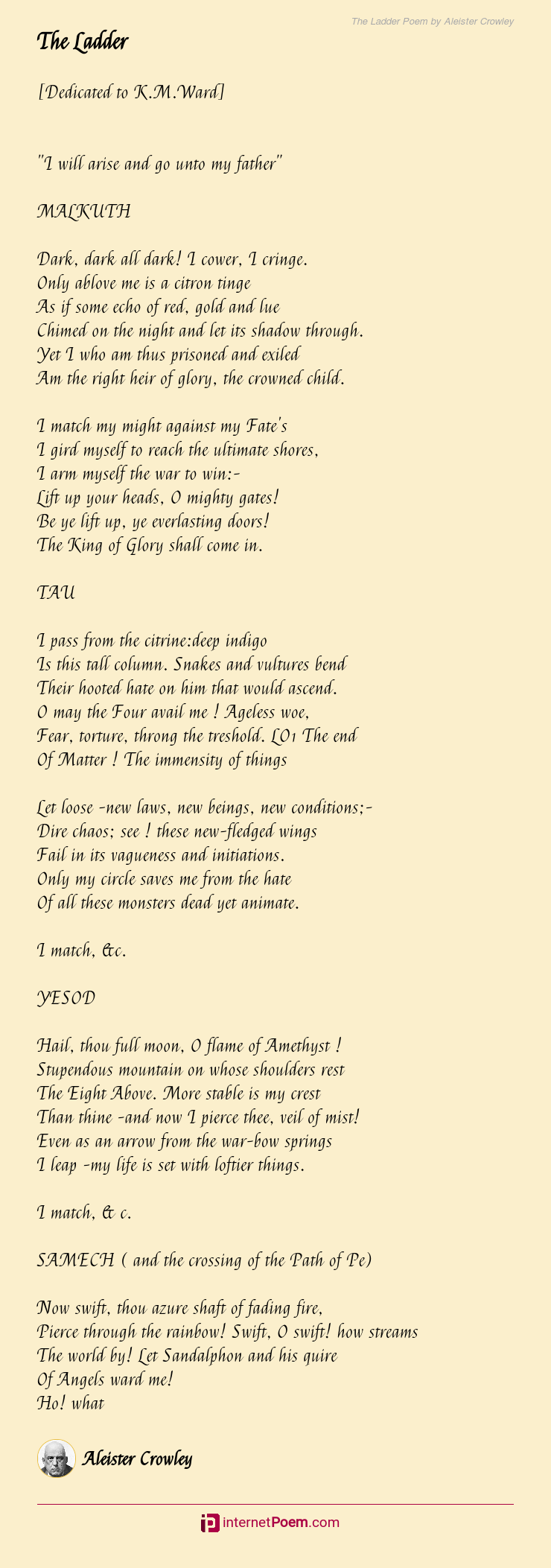 The Ladder Poem by Aleister Crowley