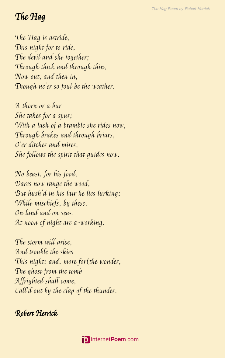 The Hag Poem by Robert Herrick