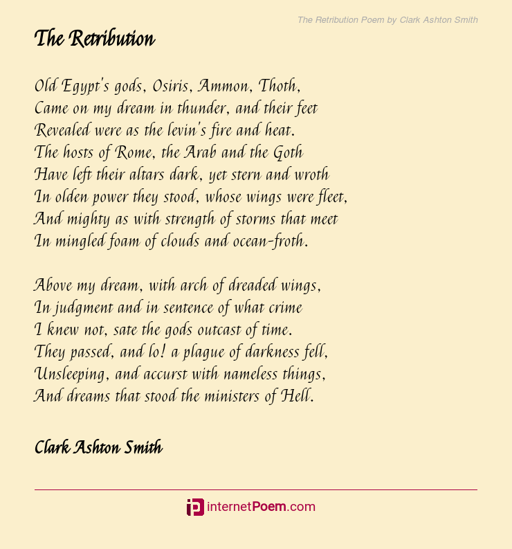The Retribution Poem by Clark Ashton Smith