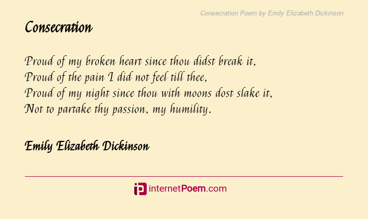 Consecration Poem by Emily Elizabeth Dickinson