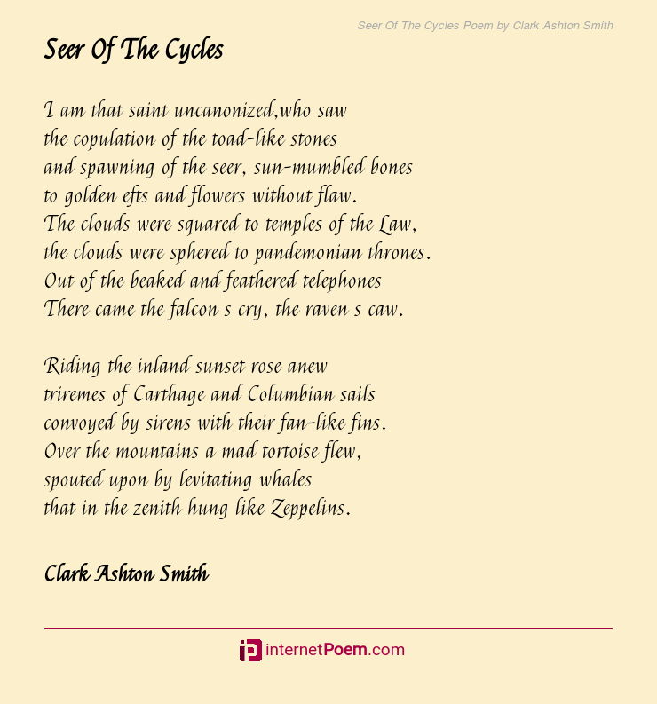 Seer Of The Cycles Poem by Clark Ashton Smith