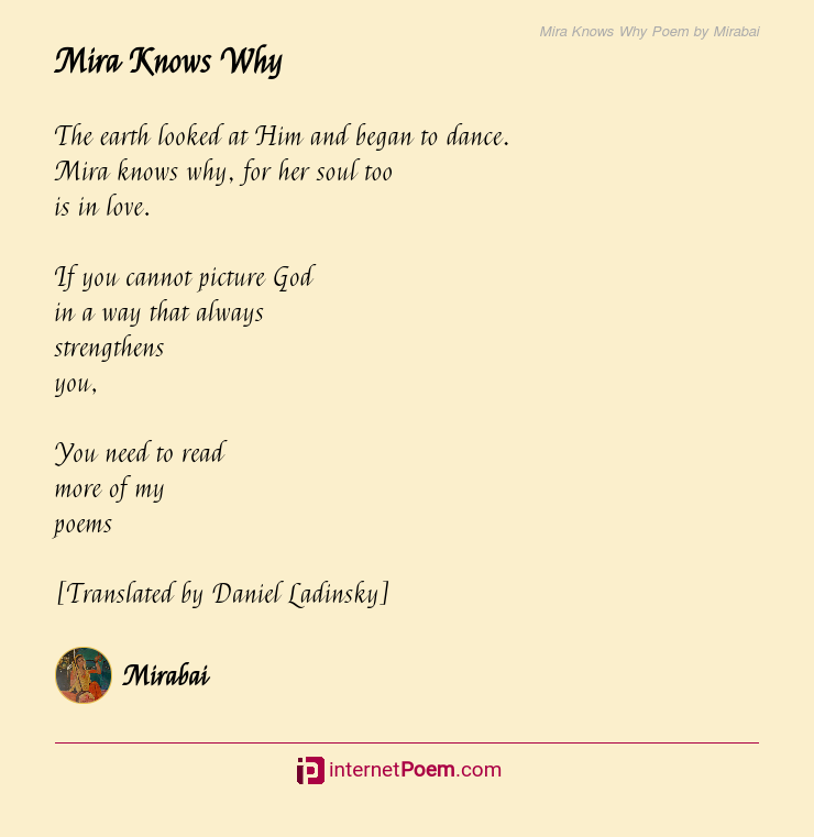 Mira Knows Why Poem by Mirabai
