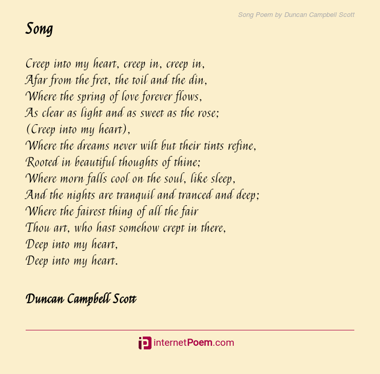 Song Poem by Duncan Campbell Scott